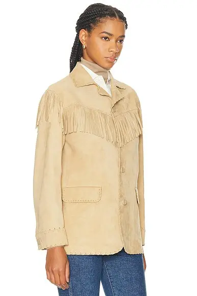 Ralph Lauren Ryland Fringe-trim Lamb-suede Jacket