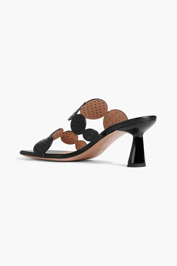 MALONE SOULIERS Trish 65 Laser-cut Leather Mules