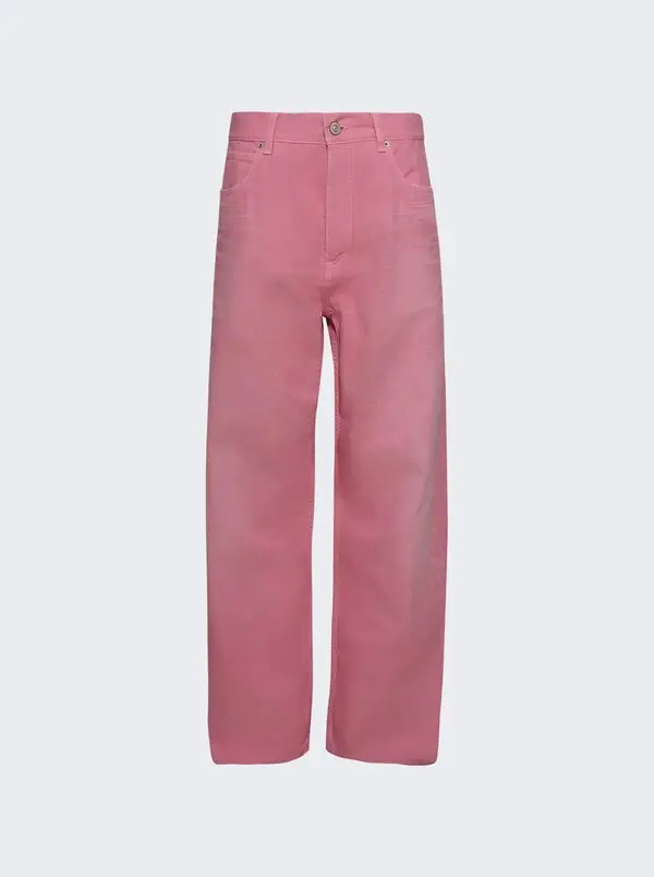 Balenciaga Loose Fit Faded Jeans - Pink