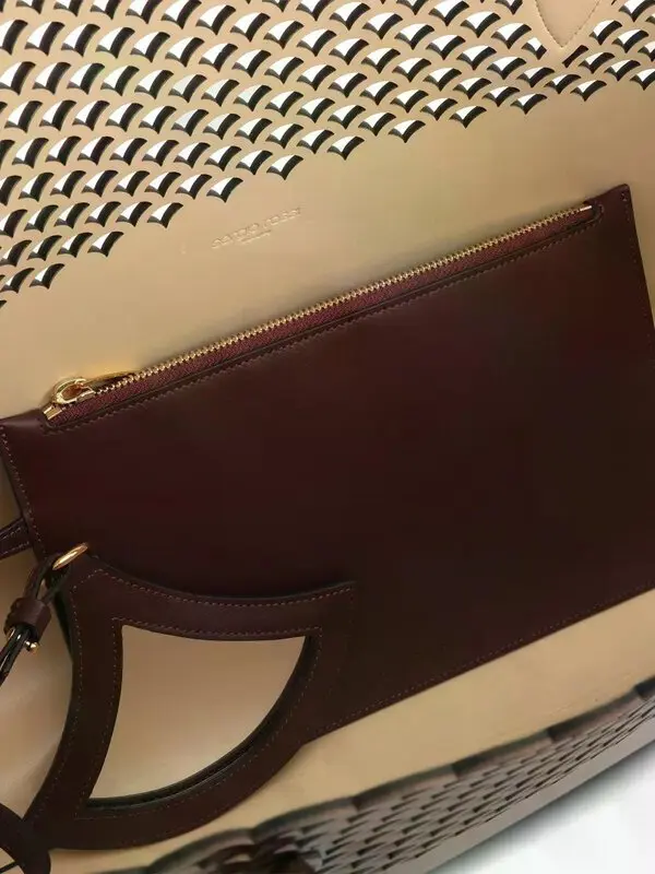 SERGIO ROSSI Sr Mermaid Scallop-detail Leather Tote Bag - Brown