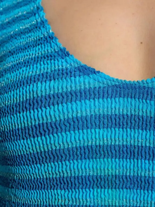 Bond Eye Striped Ribbed One-piece Swimsuit