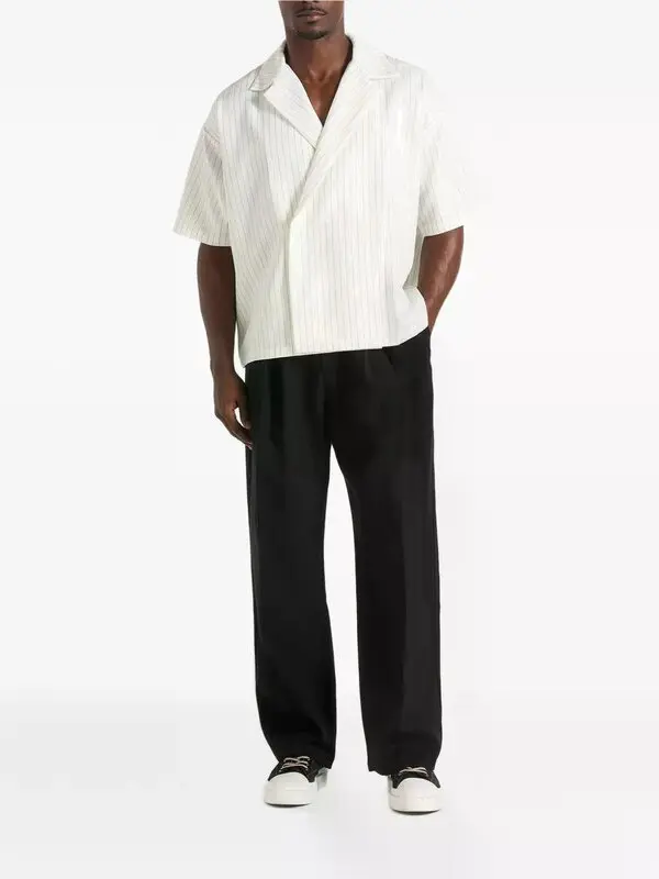 Manière De Voir Abel Boxy Pinstripe Double Breasted Shirt - White
