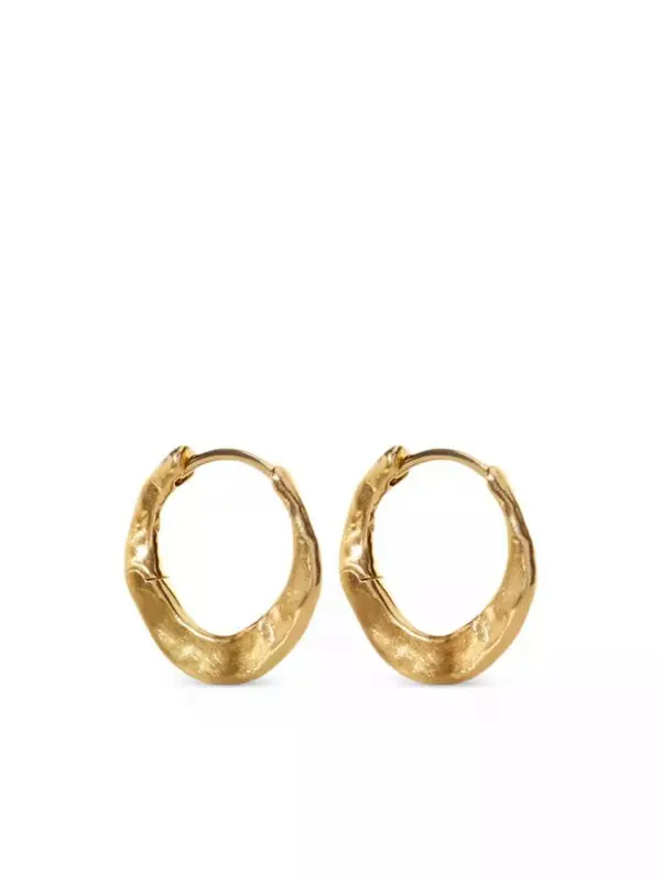Monica Vinader Capri Hammered Huggie Earrings - Gold