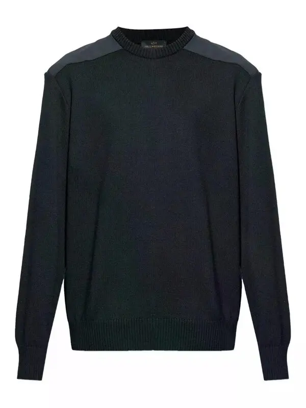 Paul & Shark Wool Shoulder-patch Sweater - Black