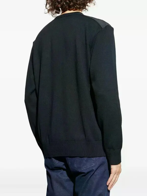 Paul & Shark Wool Shoulder-patch Sweater - Black