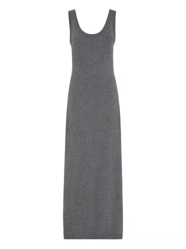 Brunello Cucinelli Round-neck Knit Midi Dress - Grey