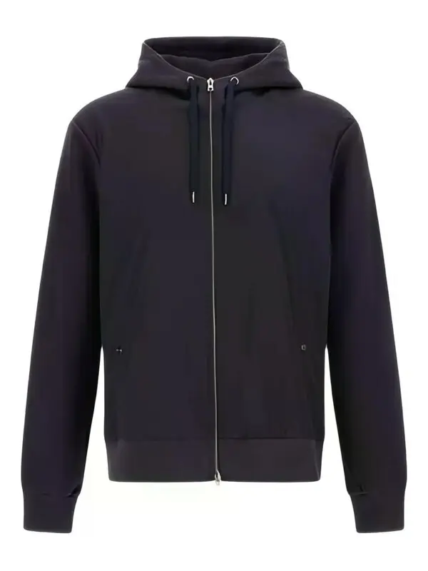 Herno Ribbed Panelled Zip-front Hoodie