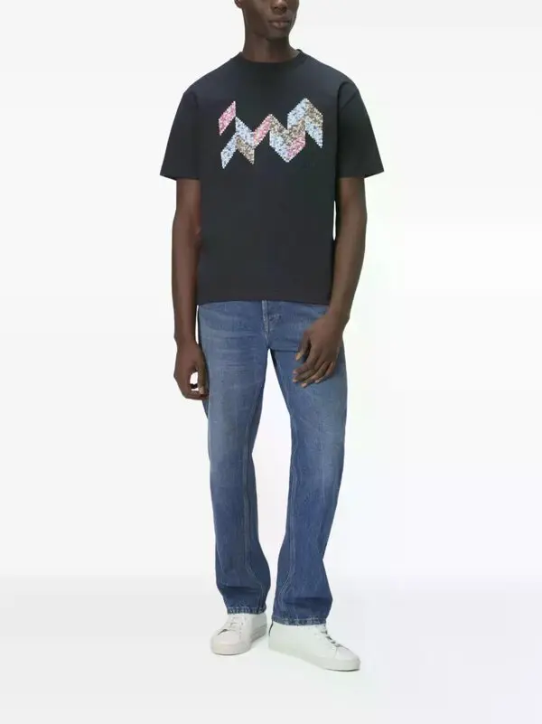 Missoni Geometric-pattern Cotton T-shirt - Blue