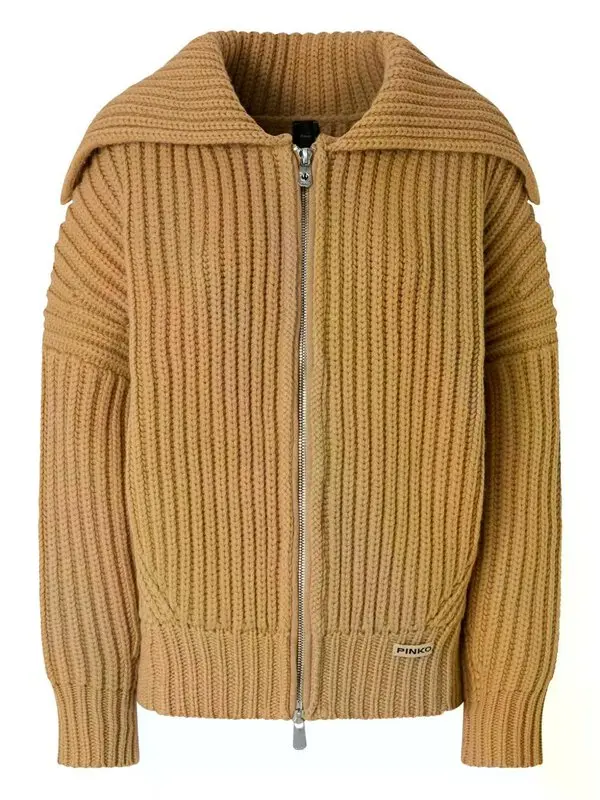 Pinko Ribbed Zip-up Cardigan