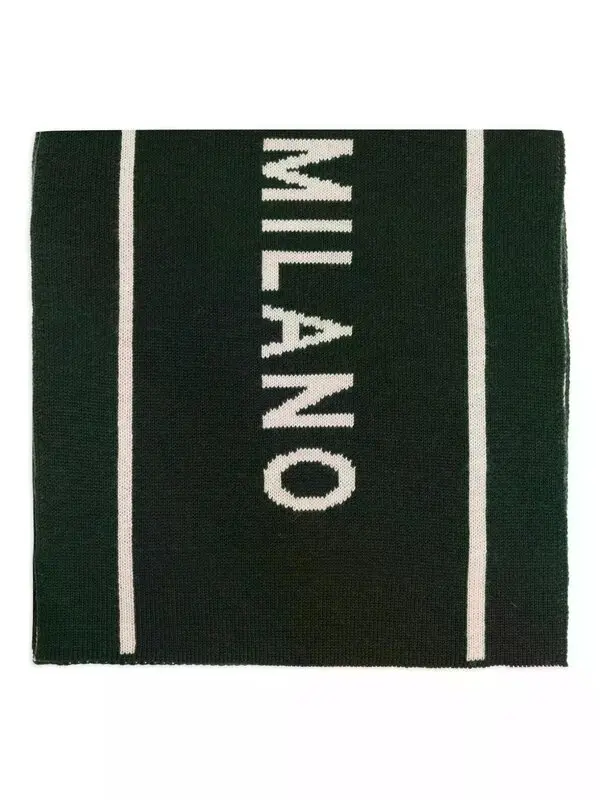 Moschino Milano-logo Scarf - Green