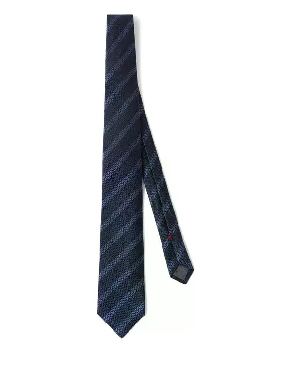 Brunello Cucinelli Striped Silk Neck Tie - Blue