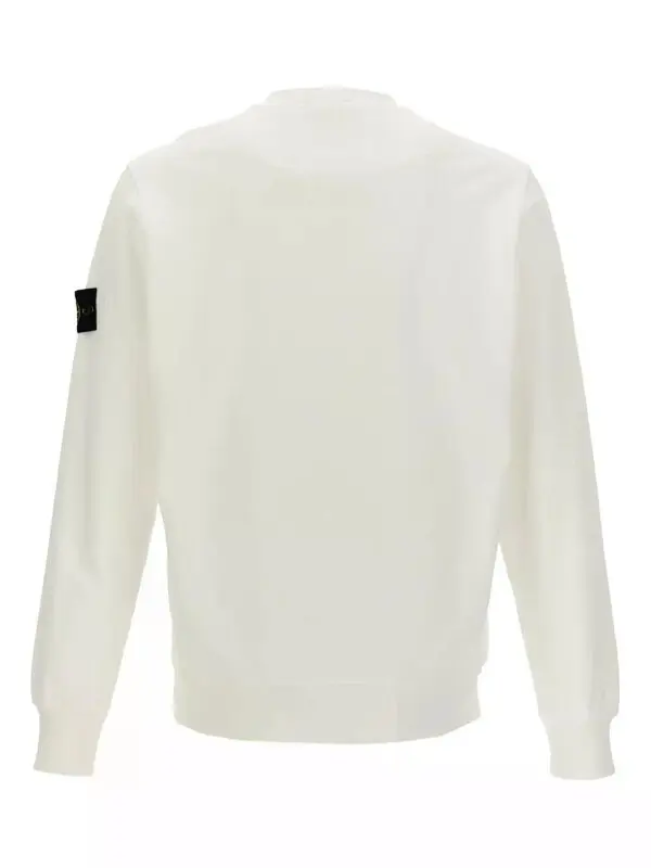 Stone Island Crew-neck Sweatshirt With Logo Badge - White