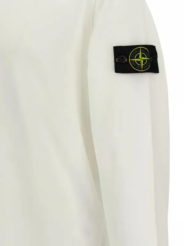 Stone Island Crew-neck Sweatshirt With Logo Badge - White
