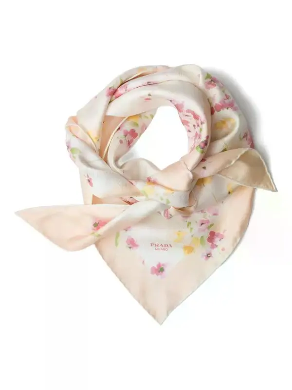 Prada Floral-print Silk Scarf