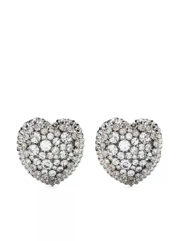 Alessandra Rich Heart Clip-on Earrings - Silver