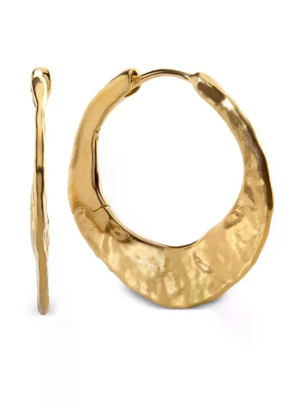 Monica Vinader Medium Capri Hammered Hoop Earrings - Gold