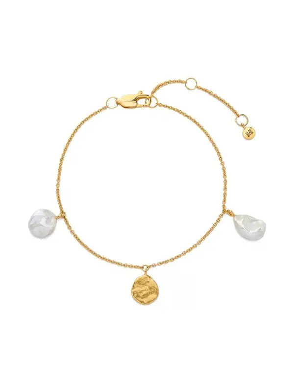 Monica Vinader Capri Keshi Pearl Station Bracelet - Gold
