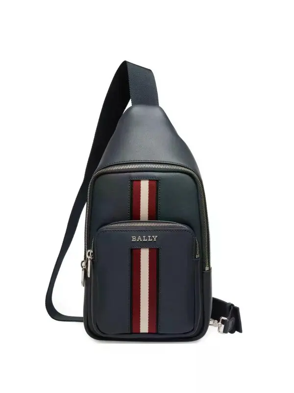 Bally Leather Sling Bag With Ribbon Detail - Blue