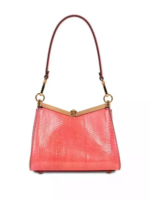Etro Vela Snakeskin Clasp Shoulder Bag