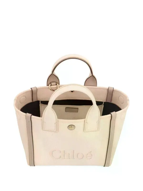 Chloé Carry Small Logo-embossed Tote - Neutrals