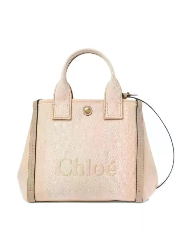 Chloé Carry Small Logo-embossed Tote - Parchment