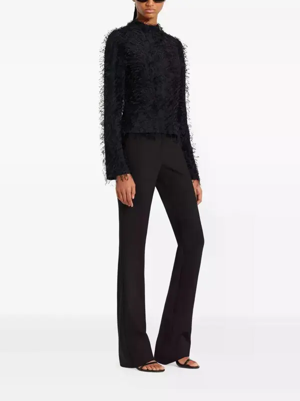COURREGES Feather-embellished Long-sleeve Top