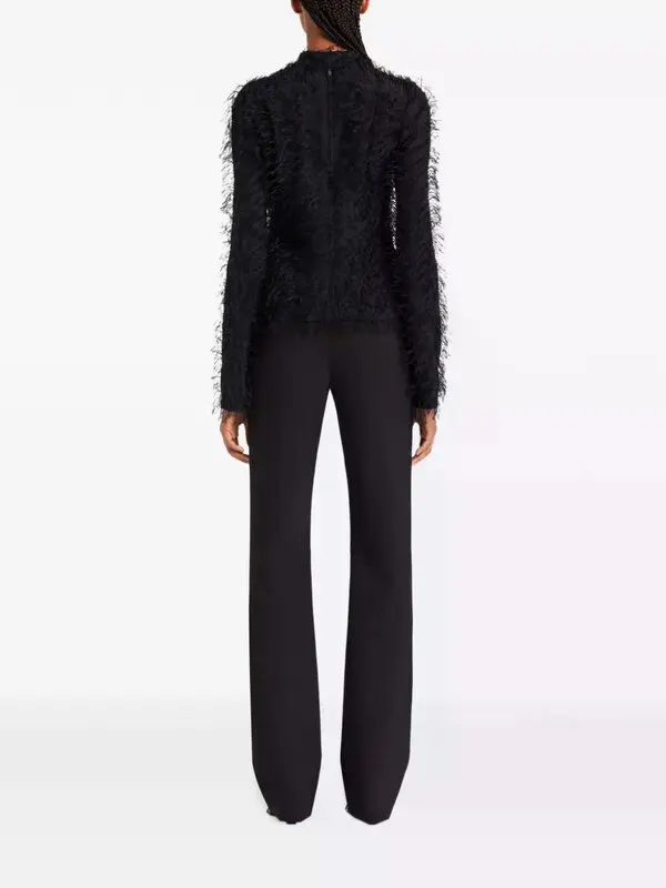 COURREGES Feather-embellished Long-sleeve Top