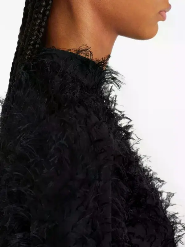 COURREGES Feather-embellished Long-sleeve Top