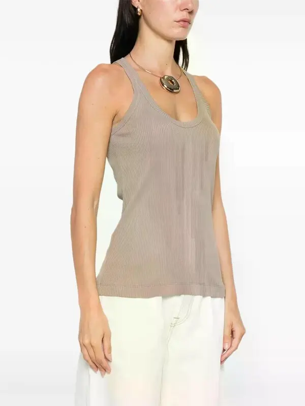 Brunello Cucinelli Ribbed Scoop-neck Top