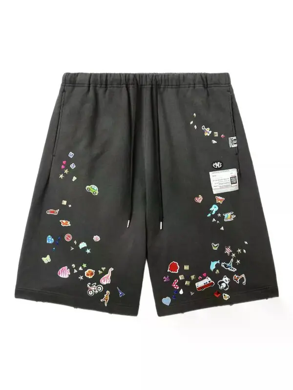 Mihara Yasuhiro Embroidered Patch Shorts - Black