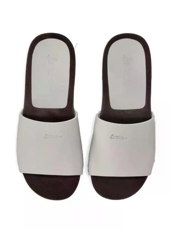 LA ROSE Leather Sandals - White