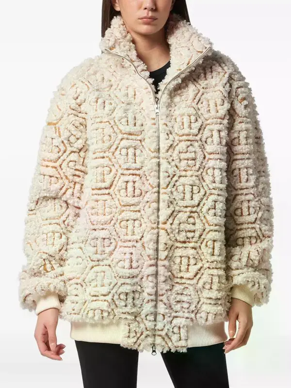 Philipp Plein Monogram Teddy Bomber Jacket