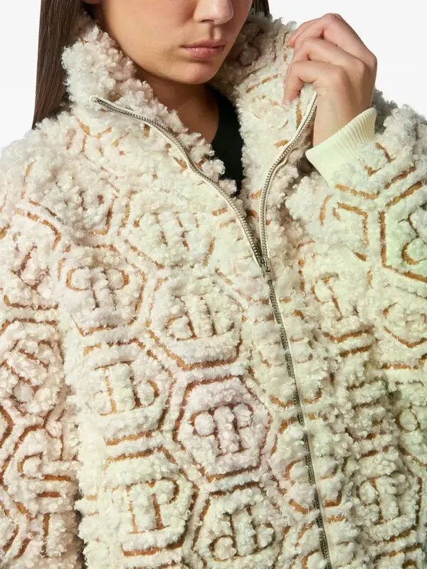 Philipp Plein Monogram Teddy Bomber Jacket