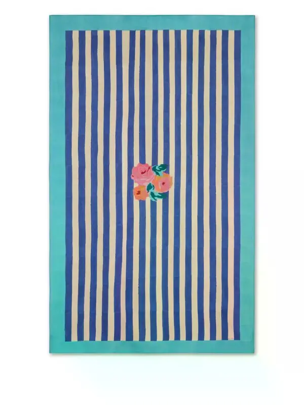 LISA CORTI Nizam Stripe Floral Tablecloth - Blue
