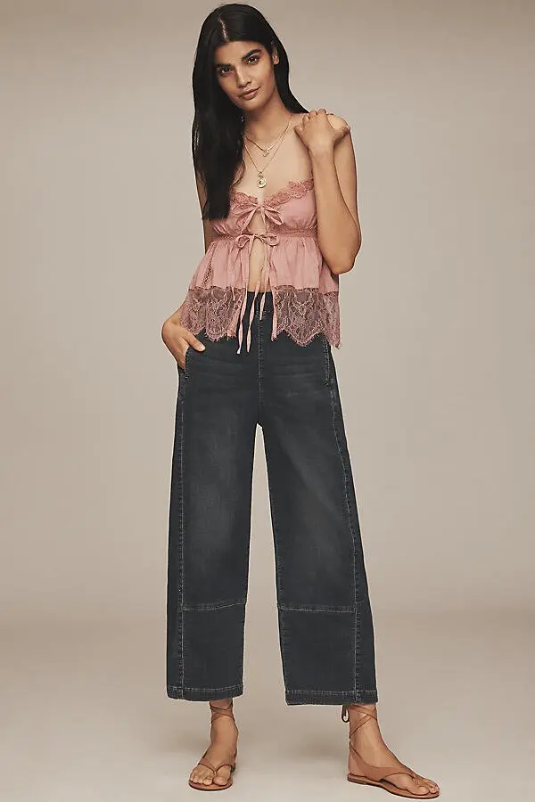 PILCRO The Izzie Knit Pull-on Barrel Jeans