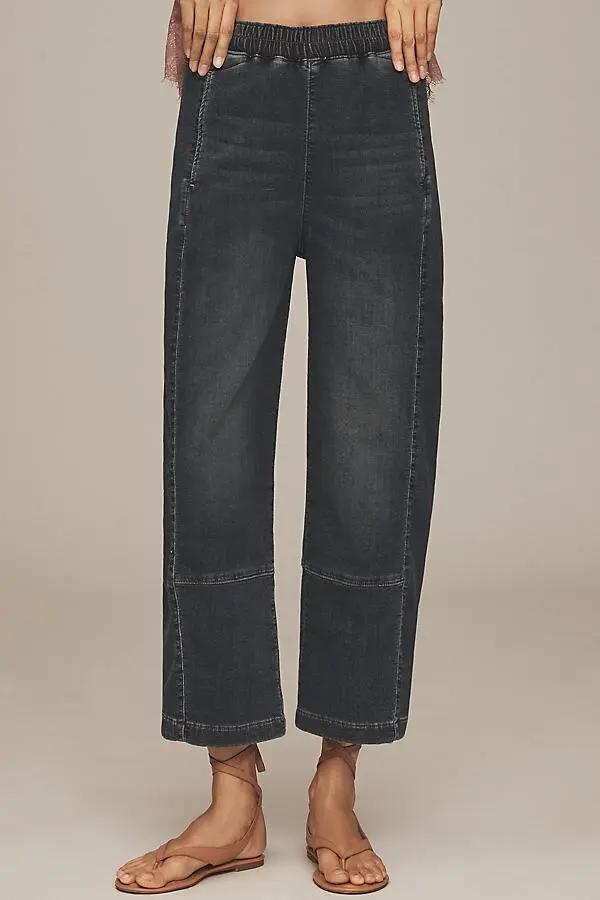 PILCRO The Izzie Knit Pull-on Barrel Jeans