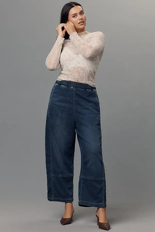 PILCRO The Izzie Knit Pull-on Barrel Jeans