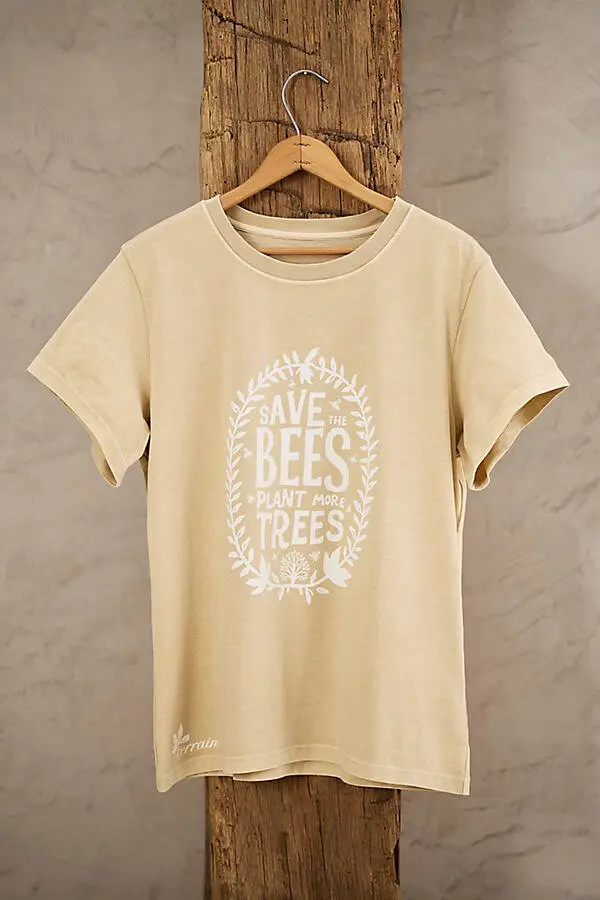 TERRAIN Save The Bees Cotton T-shirt - Tan