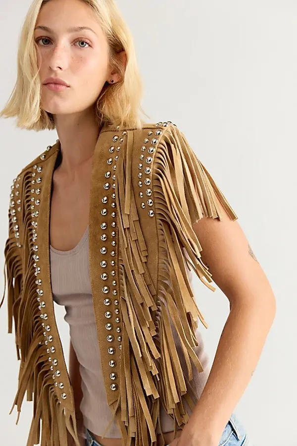 UNDERSTATED LEATHER Studded Suede Collar - Dust
