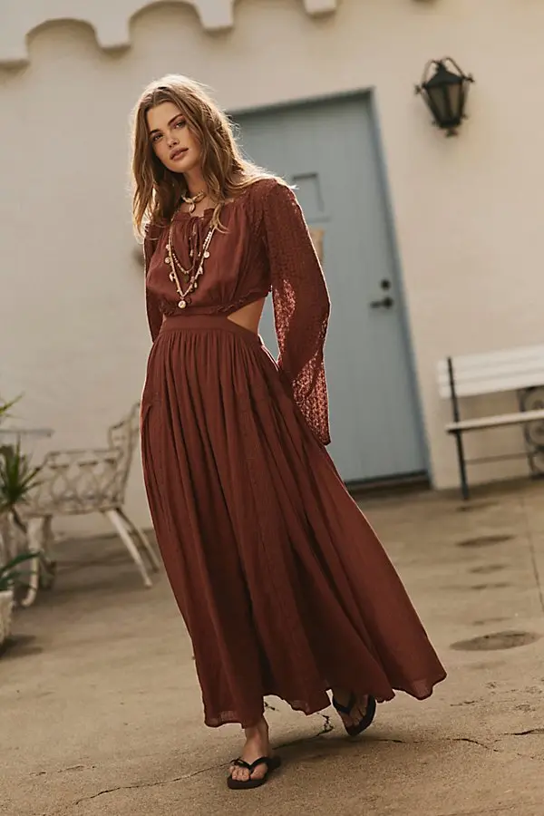 Free People Lacie Maxi Dress - Honey Topaz | Editorialist
