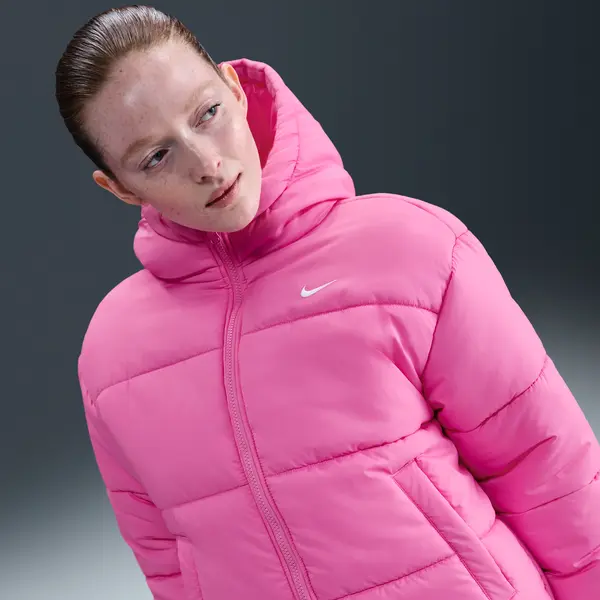 Nike Sportswear Classic Puffer Therma-fit Loose Hooded Jacket - Pink