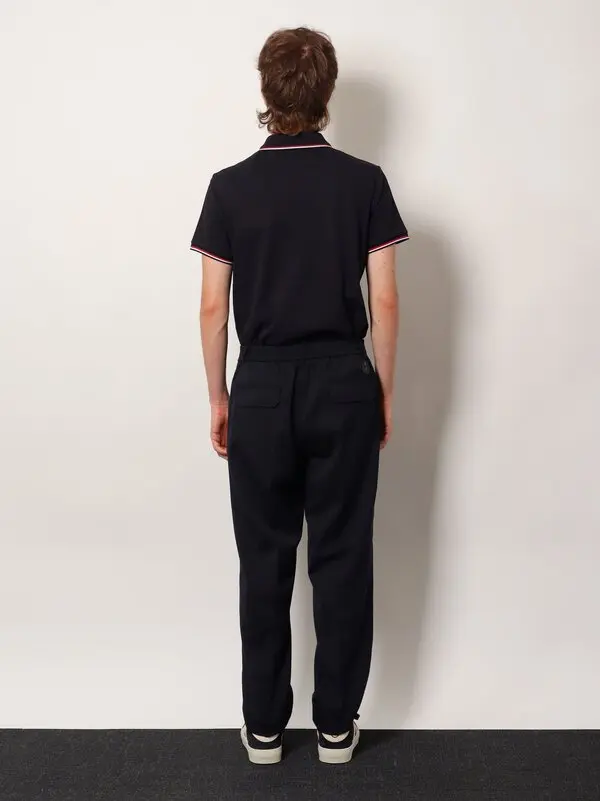 Moncler Wool Blend Trousers - Blue