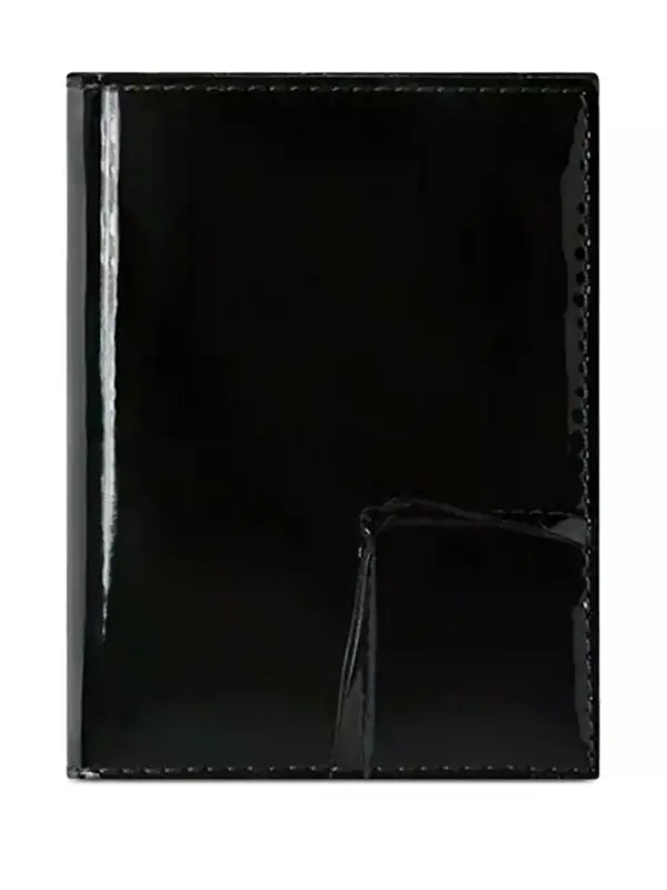 Comme Des Garçons Reversed Patent-leather Wallet - Black
