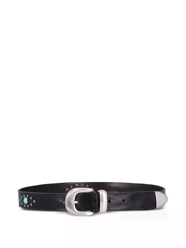 FABRIZIO MANCINI Norvegia Studded Belt - Black