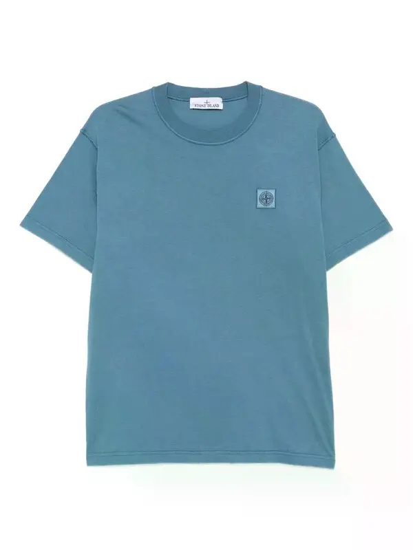 Stone Island Compass-patch Cotton T-shirt - Blue