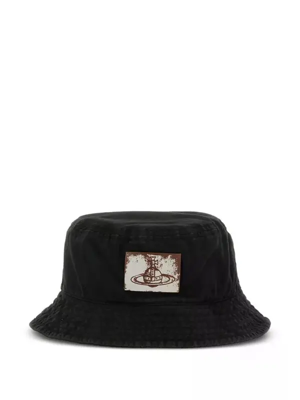 VIVIENNE WESTWOOD Logo Cotton Bucket Hat - Black