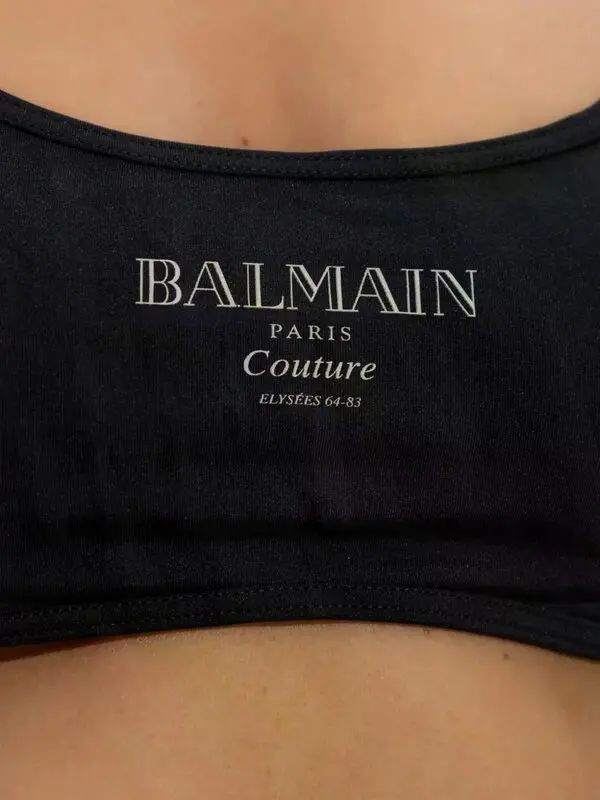Balmain Logo-print Tie-side Bikini