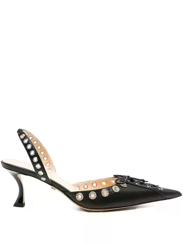 Mach & Mach Crystal-embellished Lace-up Pumps