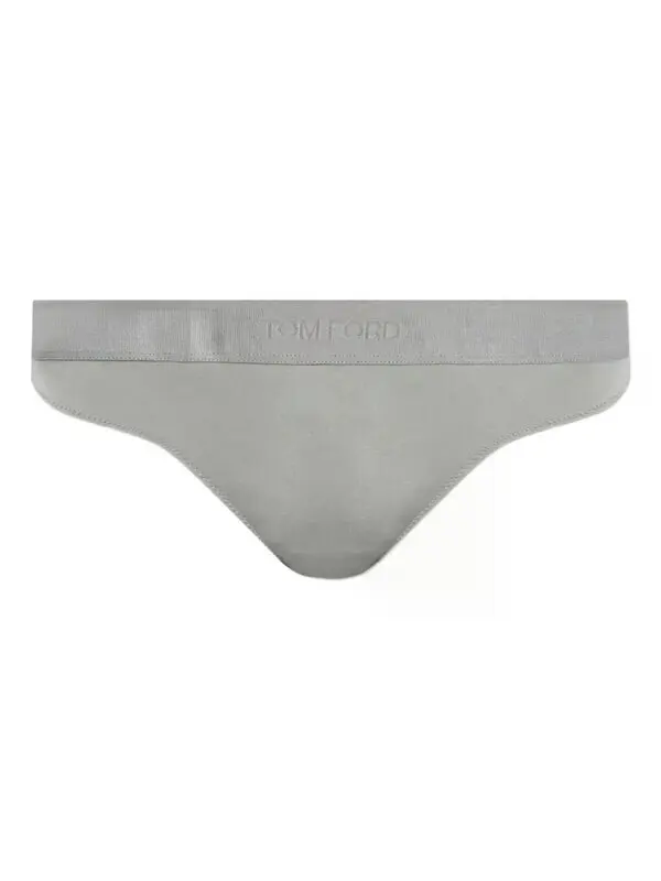 TOM FORD Logo-waistband Thong - Green