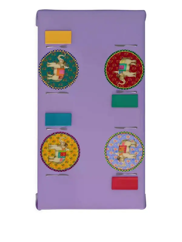 LISA CORTI Elephant Peacock Masonite Placemats